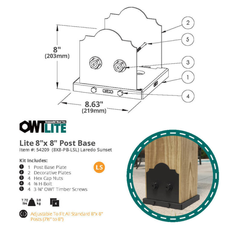 OWT - Post Base Kit LITE LAREDO SUNSET (size options) In Canada - The ...
